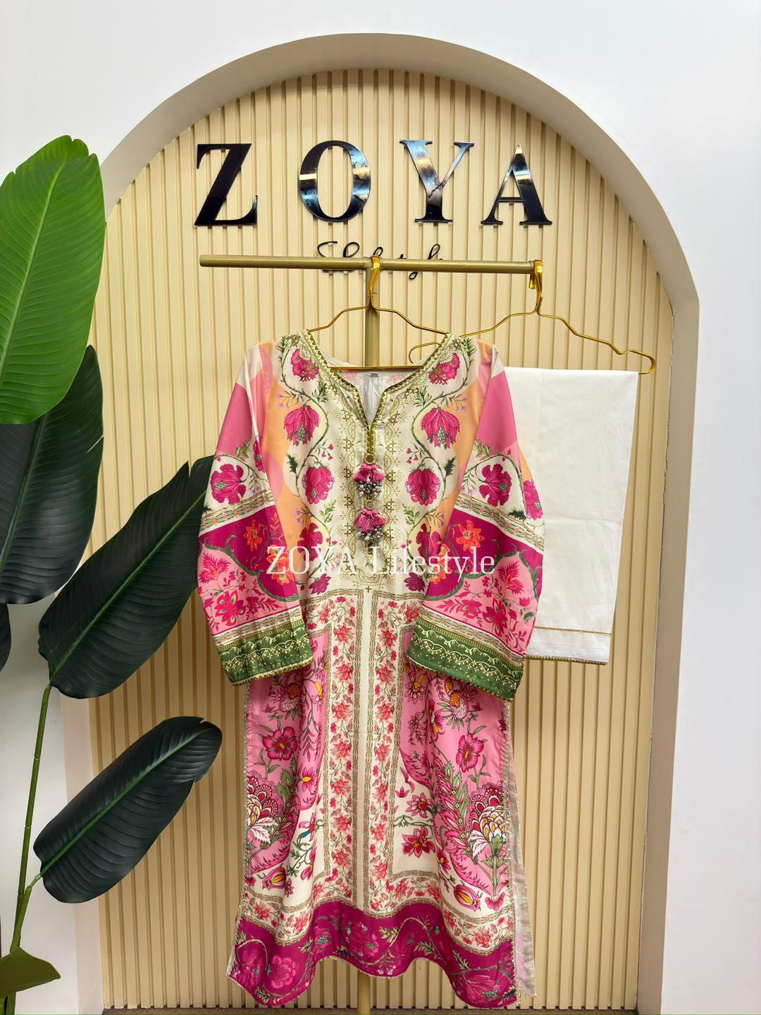 Pakistani Ethnc inspired stitched 2 piece kaftan set – ZOYA Lifestyle